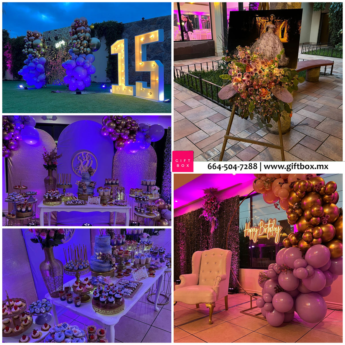 BackDrop XV años – GiftBox Tijuana Eventos
